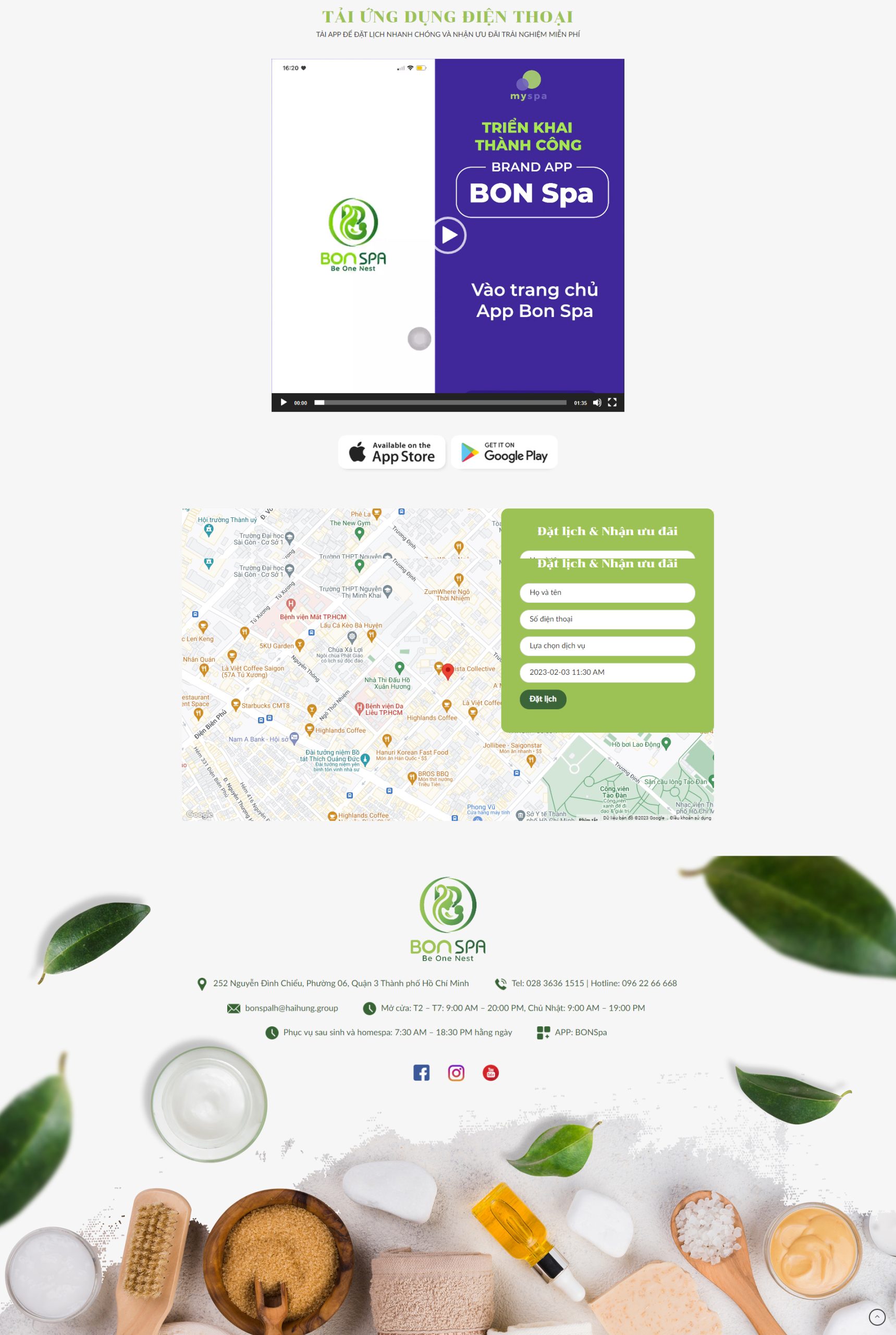 Bon Spa - Langding Page Spa Mẹ & Bé - Homi Media