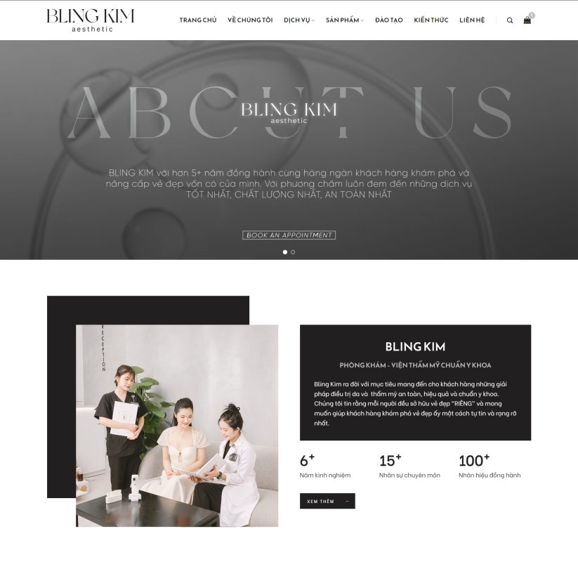 Bling Kim – Website thẩm mỹ viện - Homi Media