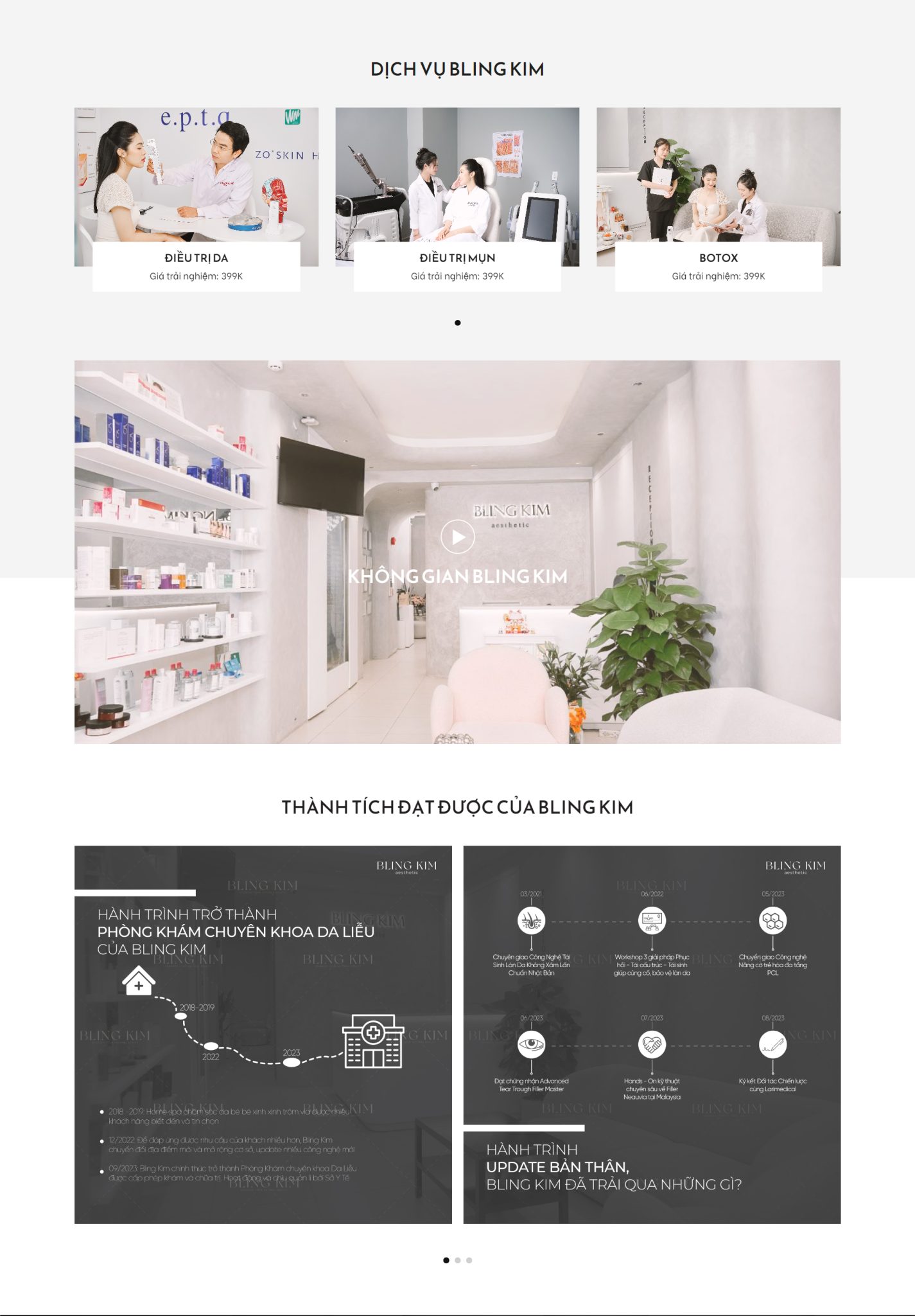 Bling Kim – Website thẩm mỹ viện - Homi Media